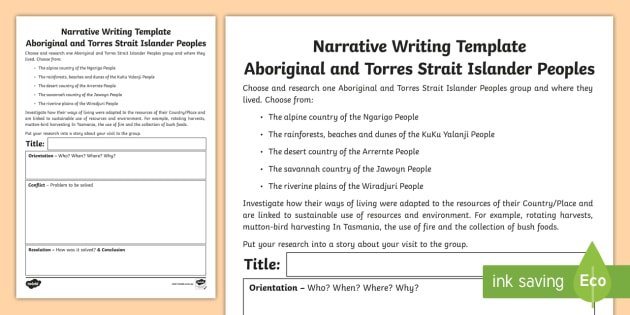 Aboriginal and Torres Strait Islander Peoples Writing Template