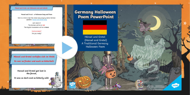 German Halloween Poem PowerPoint (teacher made)