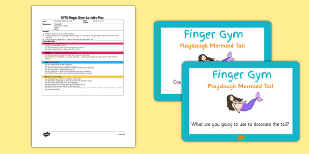Eyfs Playdough Mermaid Tail Finger Gym Plan And Prompt Card Pack