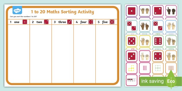 * NEW * 1 - 20 Sorting Mats Activity (teacher made)
