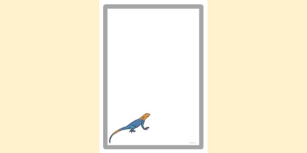 FREE! - Simple Blank Printable Lizard | Page Border | Twinkl