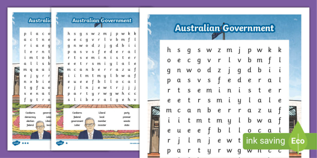 Australian Government Word Search - Year 5-6 HASS - -Twinkl
