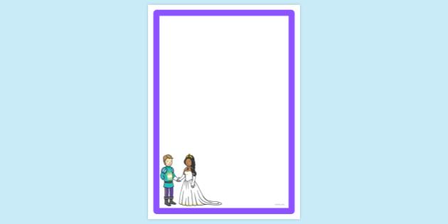 FREE! - Simple Blank Prince And Princess Getting Married Page Border