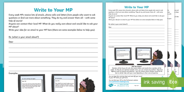 How to Write a Letter to Your MP Worksheet | UK Parliament