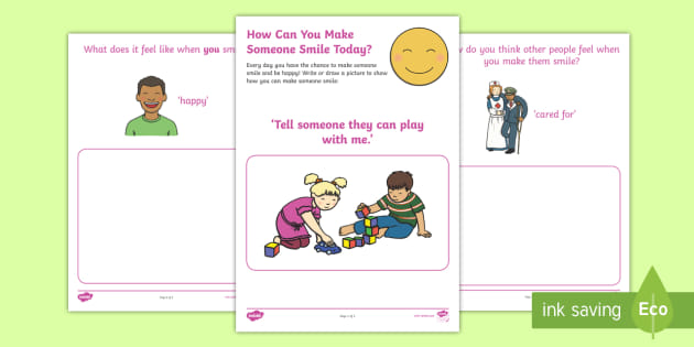 How Can You Make Someone Smile Today? KS1 Worksheets