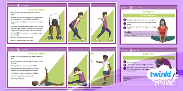 KS2 Twinkl Move PE - KS2 Stretches Cards - stretching