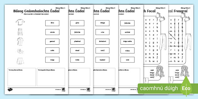Clothes Worksheets Gaeilge