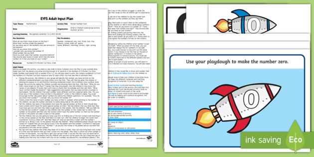 EYFS Rocket Number Hunt Adult Input Plan and Resource Pack - Maths, Number
