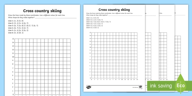 Winter Sports Coordinates in the First Quadrant Worksheets
