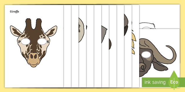 Safari Animals Role-Play Masks - Teaching Resource - Twinkl