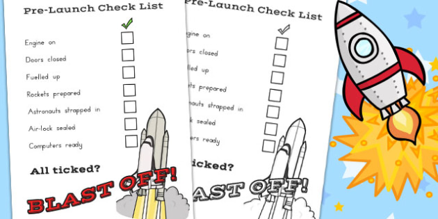 Space Travel Pre-Launch Check List (teacher made) Space Travel Pre-Launch Check List (teacher made)