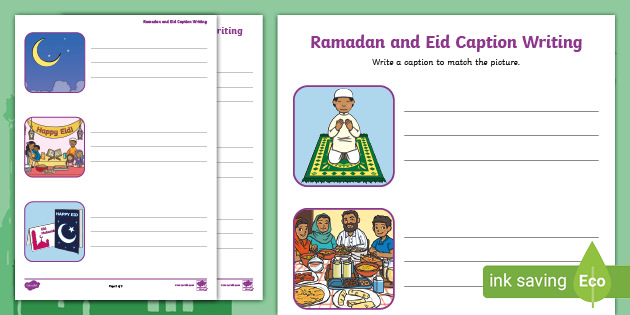 Ramadan and Eid Caption Writing Activity (Teacher-Made)