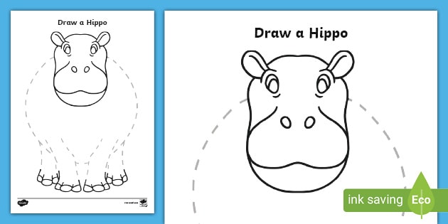 Kindergarten Draw a Hippo Pencil Control Activity