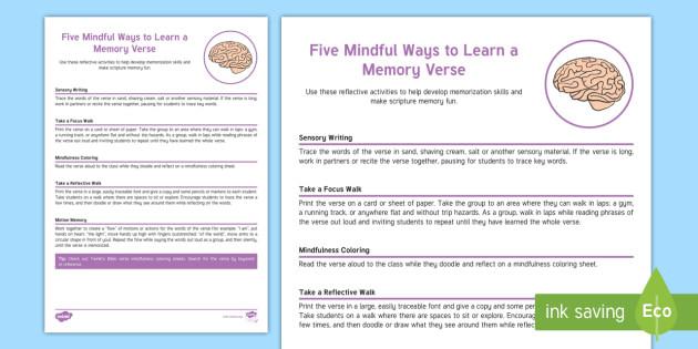 Five Ways to Learn a Bible Memory Verse with Mindfulness