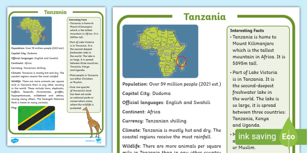 KS1 Tanzania Fact File