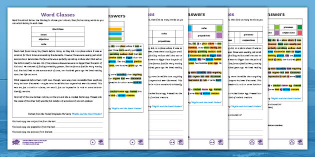 'Phyllis and the Fossil Finders' Recognising Word Classes