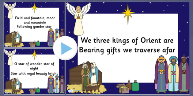 We Three Kings Lyrics PowerPoint (teacher made)