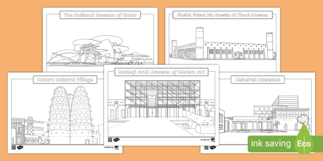 Museums in Qatar Colouring Sheets (teacher made)