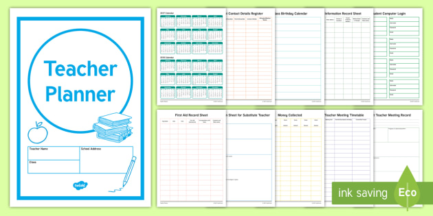 ROI Teacher Planner Academic Year 2017/2018 - plan, organise