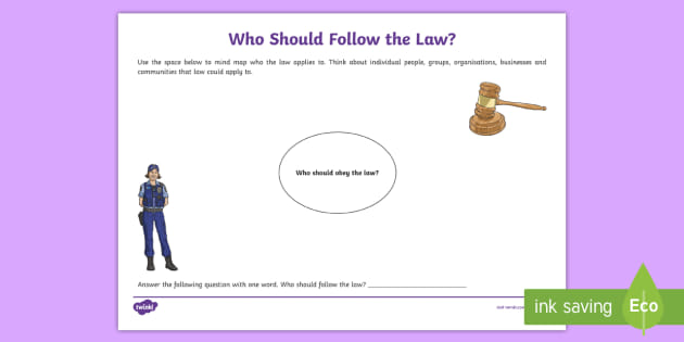 Who Should Follow the Law? Brainstorming Worksheet