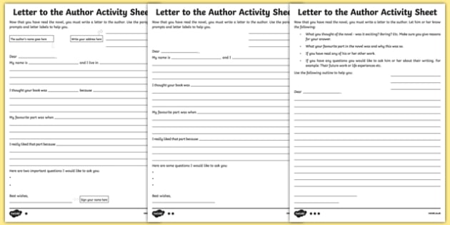 Letter to the Author Differentiated Worksheet / Worksheet Pack-Irish,