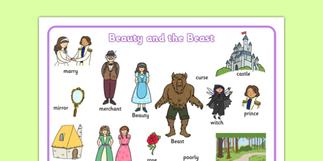 Beauty and the Beast Word Mat (teacher made)