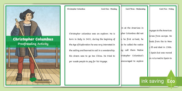 Christopher Columbus Proofreading Activity