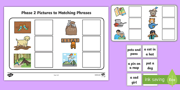 Workstation Pack: Phase 2 Pictures to Phrases Matching Activity Pack