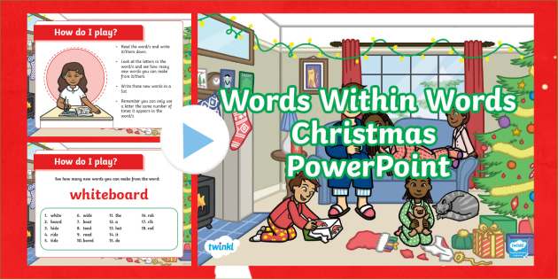 Christmas Words Within Words Game - PowerPoint for Children