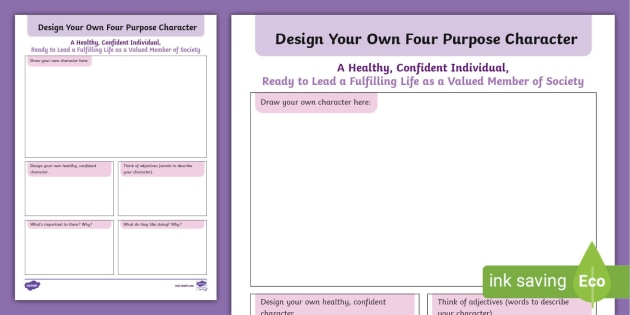 Design Your Own Four Purposes Character: A Healthy, Confident Individual