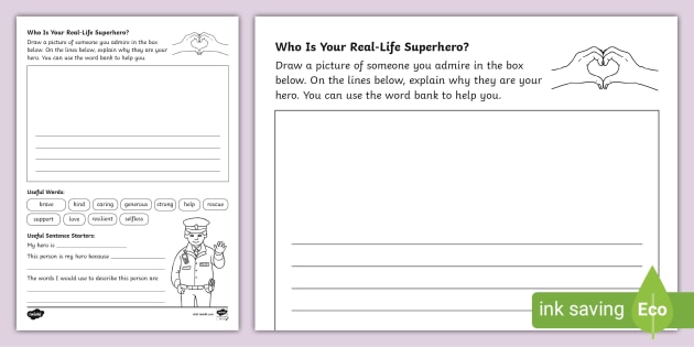 Who Is Your Real-Life Superhero? Activity Sheet