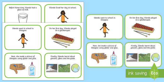 Initial gl Word Story Cards (teacher made)