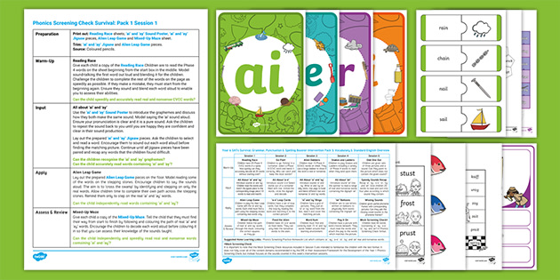 Phonics Screening Survival: Year 2 Rapid Recap Intervention Pack 1