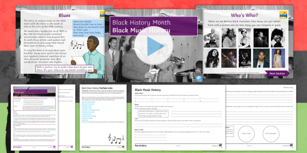 Black Music History Lesson Pack (teacher made)