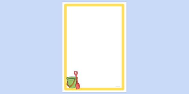 FREE! - Bucket and Spade Page Border | Page Borders | Twinkl