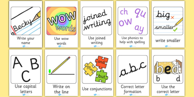 Writing Target Large Cards (teacher made)