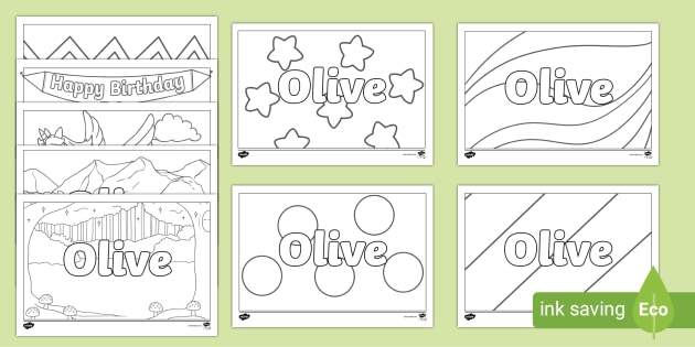 FREE! - Olive Name Simple Colouring Activity Sheets