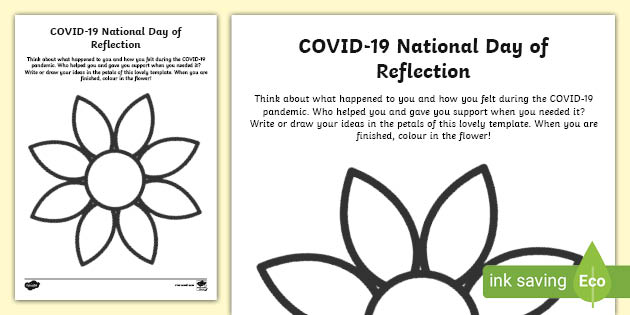 COVID-19 National Day of Reflection Flower Writing Template