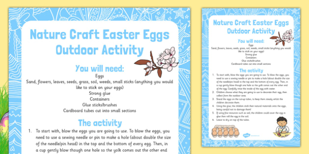 Lovely Nature Craft Easter Outdoor Activities with Eggs