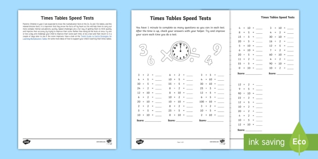 Year 2 Maths Times Tables Speed Tests Homework Worksheet Worksheet Year 2 Maths Times Tables Speed Tests Homework Worksheet Worksheet