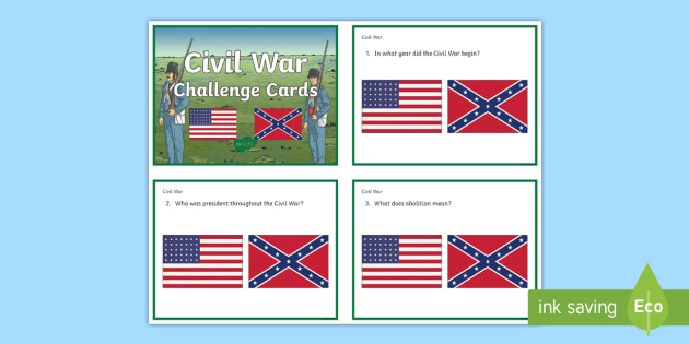 Civil War Challenge Cards (teacher made)