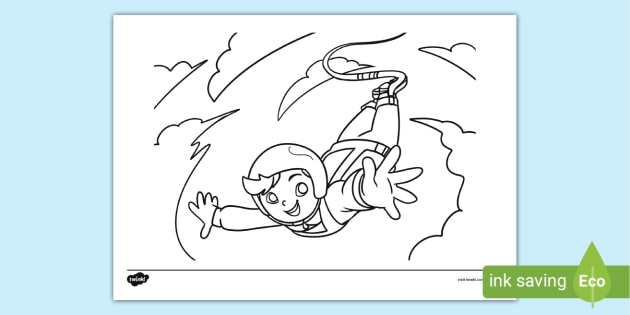 Bungee Jump Colouring Sheet | Resources | Twinkl