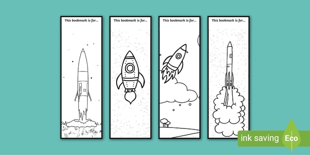 FREE! - Rocket Bookmarks to Colour (teacher made)