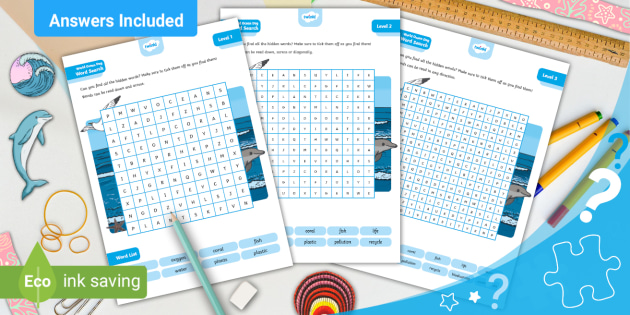 World Ocean Day Word Search - AL - Kids - Twinkl Puzzled