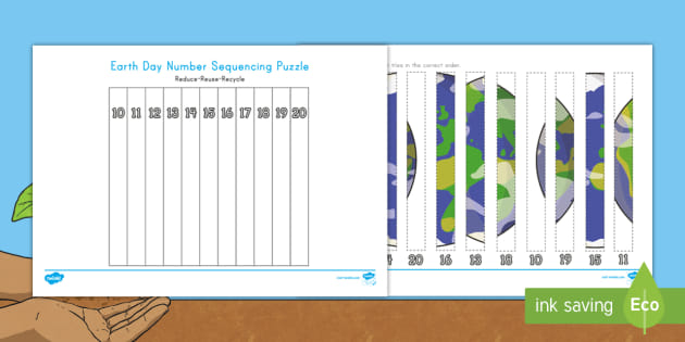 Earth Day 10-20 Number Sequencing Puzzle