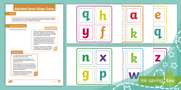 Alphabet Basic Bingo Game (teacher made)