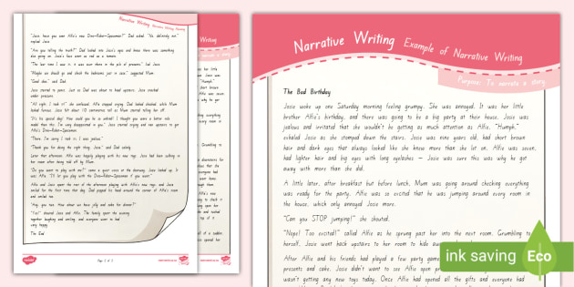 Level 3 Writing - Narrative Writing Exemplar (teacher made)
