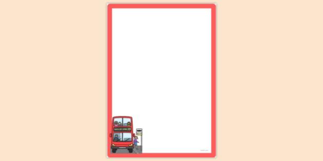 Bus Stop Page Border | Page Borders | Twinkl