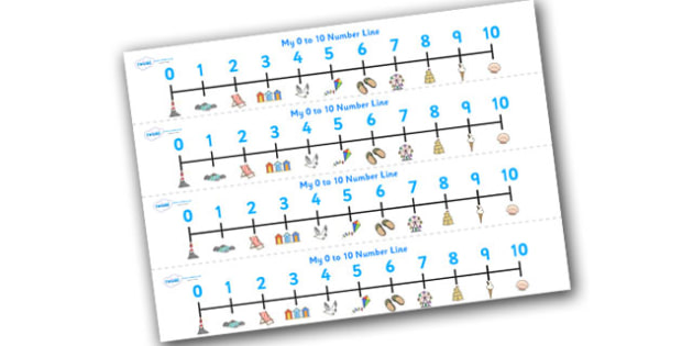 Seaside Number Line (0-10) - Seaside, Summer, Maths, Math, numberline