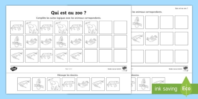 Fiche d'activités : Qui est au zoo